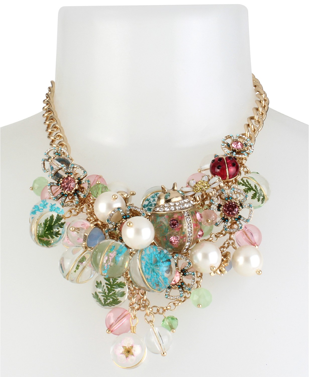 Betsey Johnson Sweetness & Light Mixed Charm Gold-Tone Statement ...