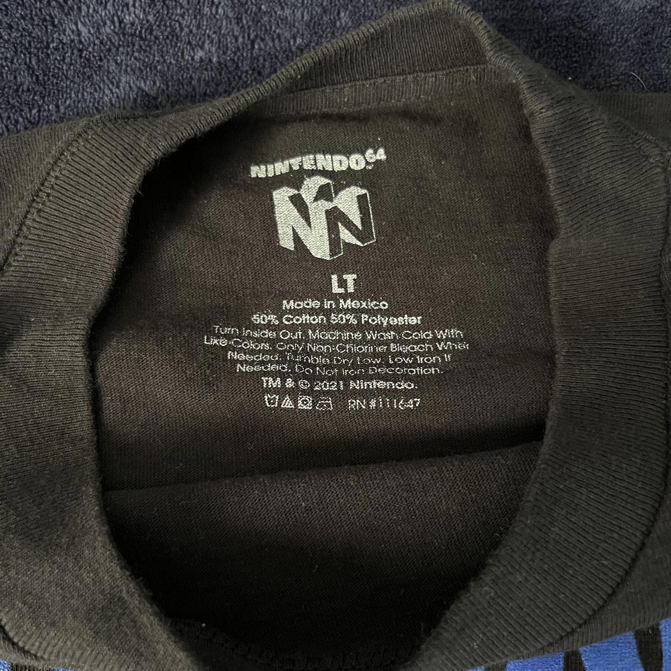 Nintendo 64 Graphic T-Shirt Faded Vintage Black Large Tall Tee Retro ...