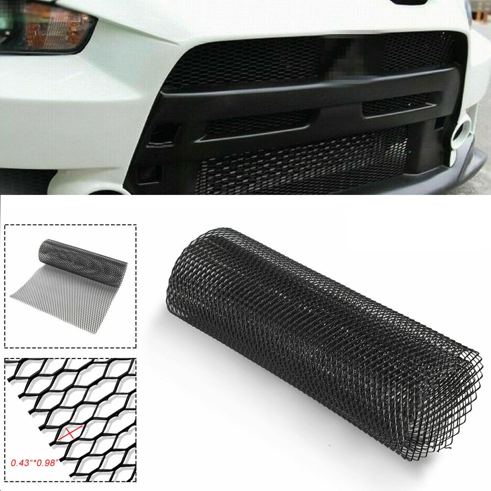 Universal Black Car Grille Mesh Net Sheet Aluminum Rhombic Auto Mesh ...
