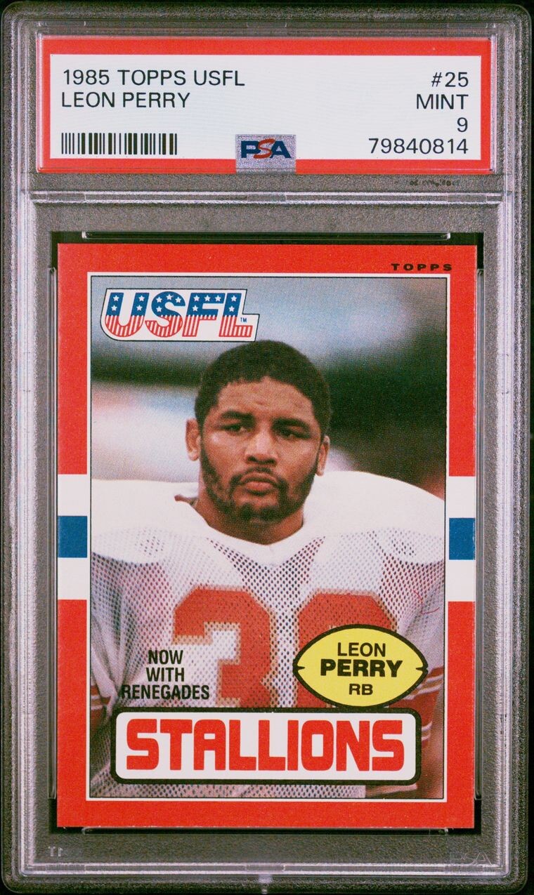 1985 Topps USFL Leon Perry #25 PSA 9 MINT Stallions | eBay