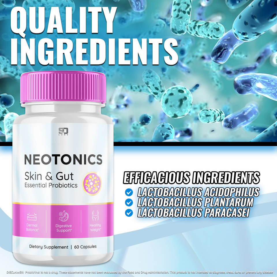 (2 Pack) Neotonics, Neotonics Skin & Gut, Neotonics Probiotics (120 ...