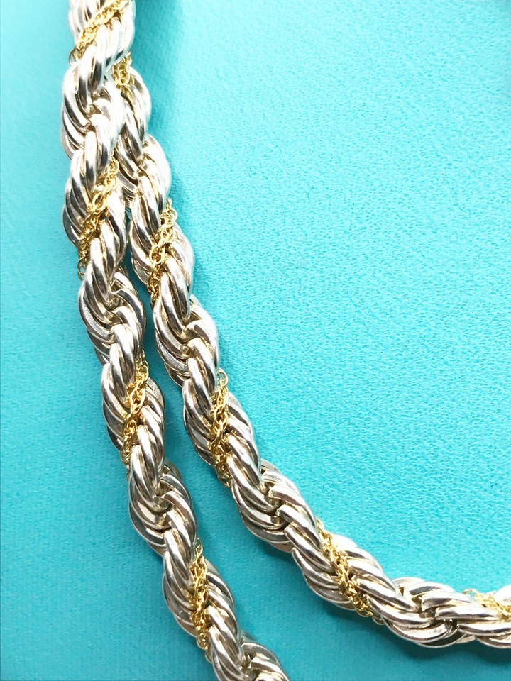 Tiffany & Co. 18KYG & SS Twist Rope Chain Necklace 18" | eBay