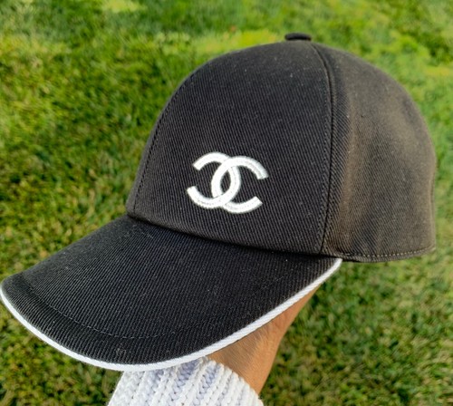 CHANEL Baseball Cap Black With White CC and Trim, New | eBay