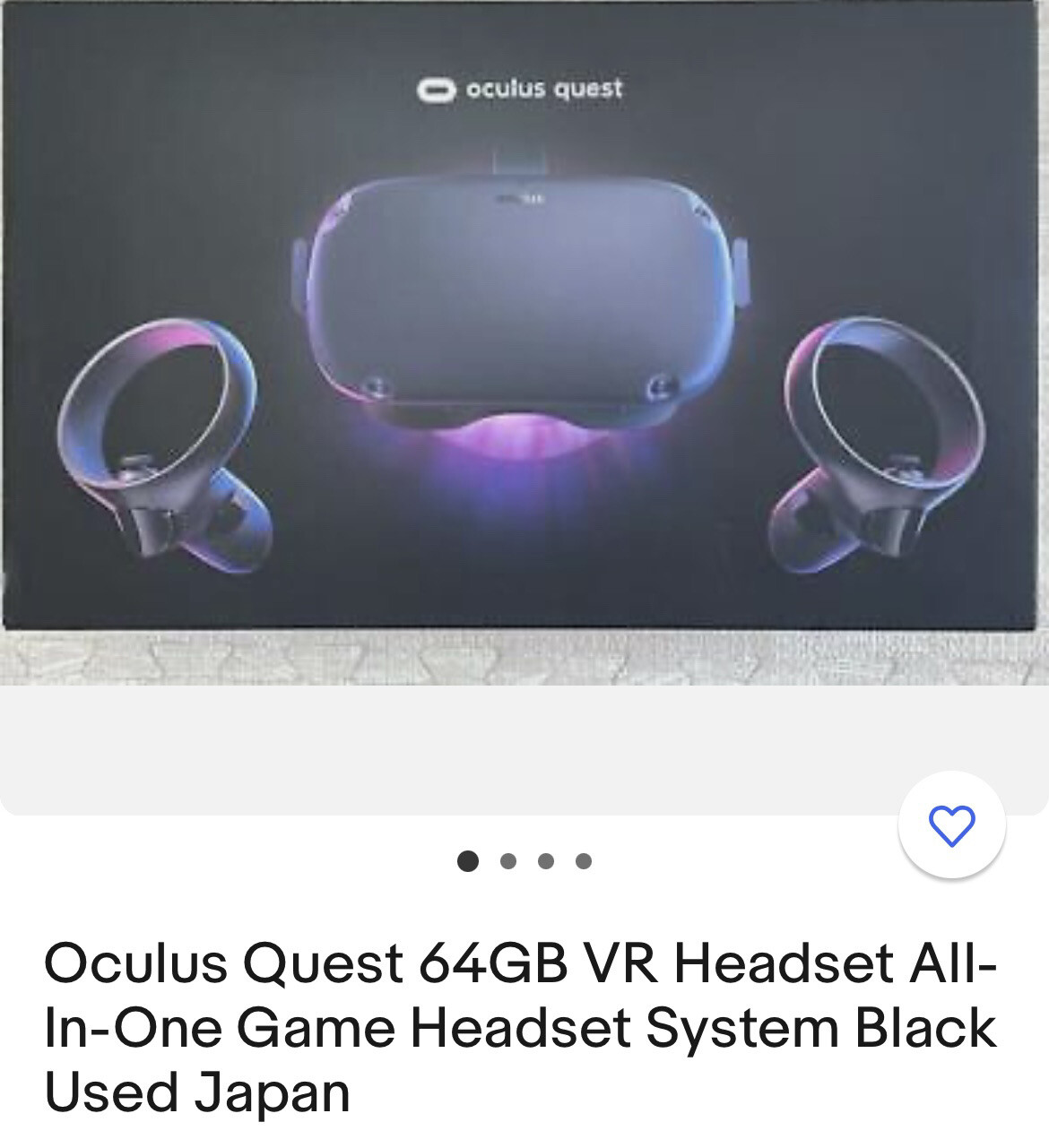 Meta Oculus Quest All-in-one VR Gaming Headset - Black for sale online ...