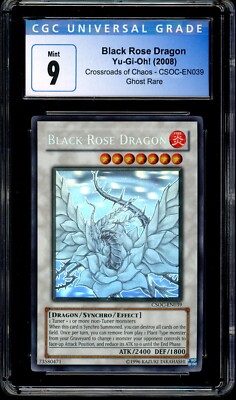YUGIOH CSOC-EN039 BLACK ROSE DRAGON GHOST RARE HOLO FOIL CGC 9 MINT | eBay