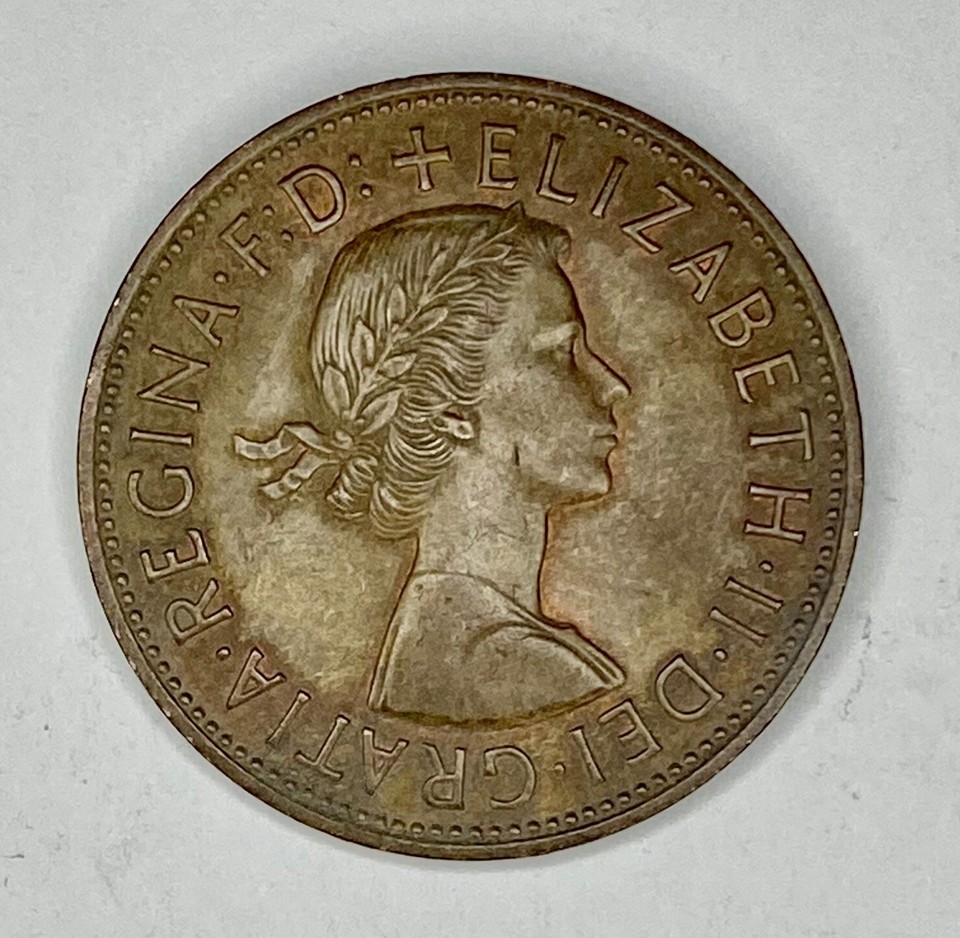 1964 Great Britain One 1 Penny Coin UK United Kingdom England Queen ...