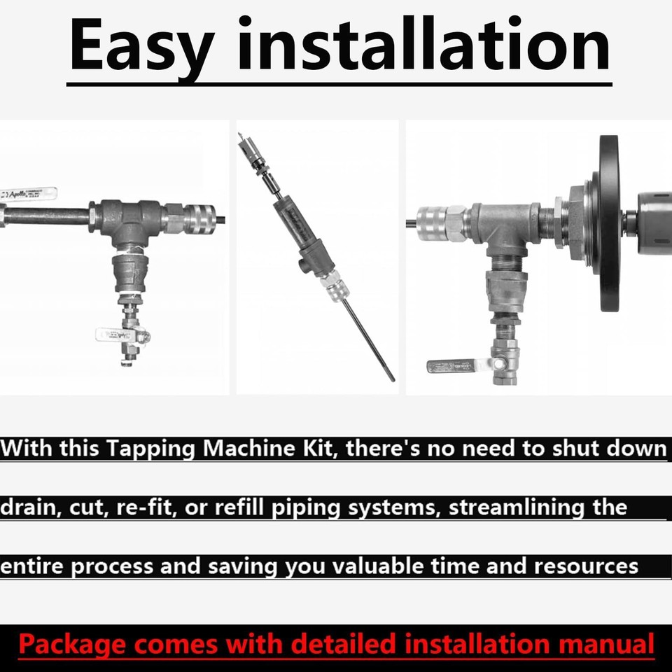 Hot Tapping Machine 08350 DM3MECH Hot Tap Kit for NPT Hole Saws and ...