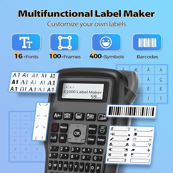 Industrial Label Maker Printer E1000 Label Machine for P-Touch TZe-231 ...
