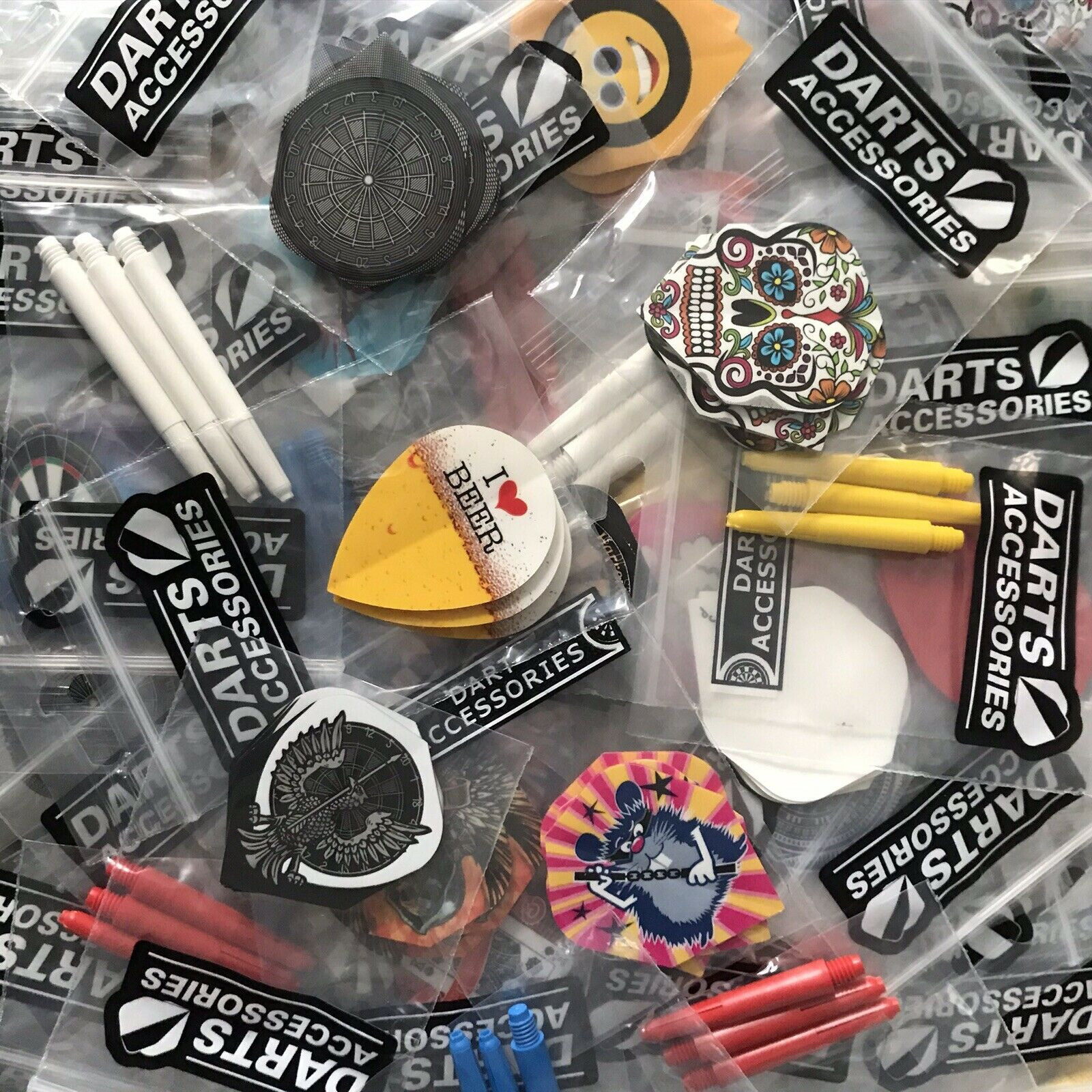Dart Flights Stems Shafts Darts Accessories 10 Sets in Total Kit Plus ...