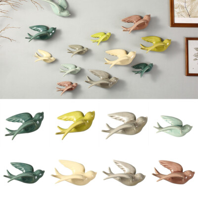 1PCS Ceramic Wall Hanging Birds Simulation Swallows Decor Flying Bird ...