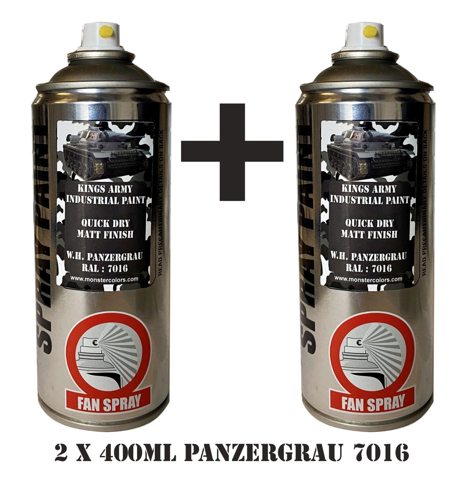 Panzer Grey RAL 7016 Matte Spray Paint 400ml | 2 Pack | WW2 German Tank ...