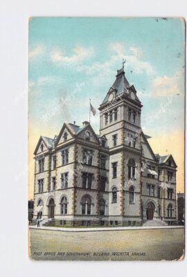PPC Postcard KS Kansas Wichita Post Office And Government Building ...