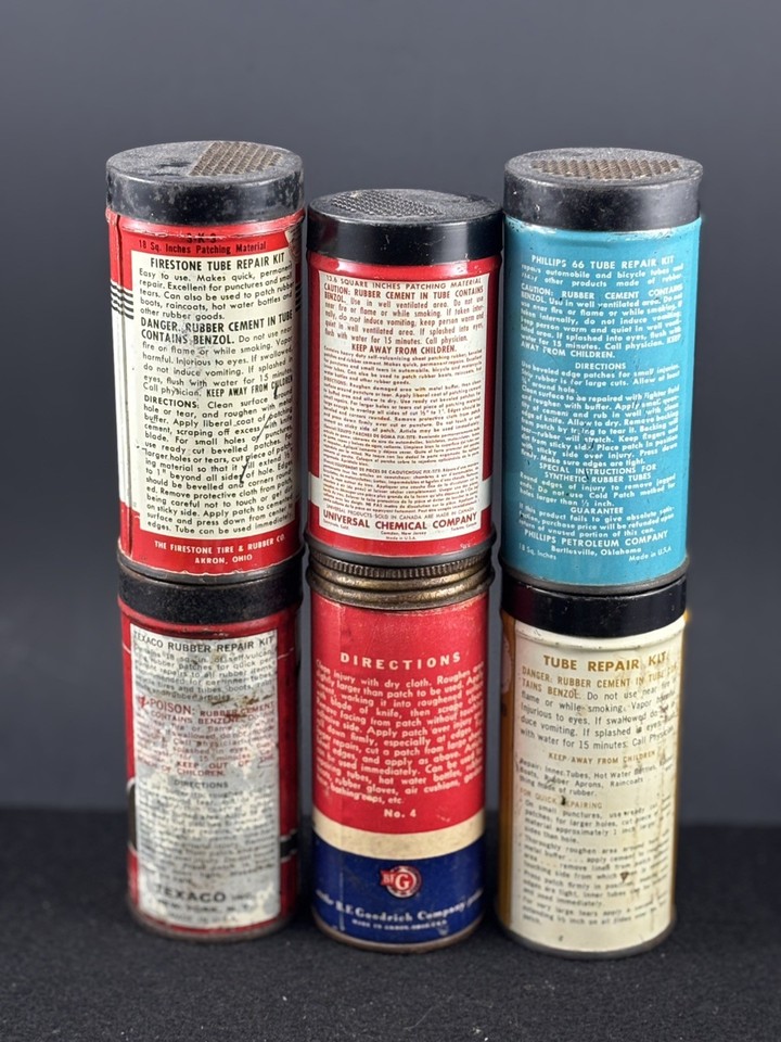 Lot of 6 Tube Repair Kits Phillips 66 Texaco BF Goodrich Firestone ...