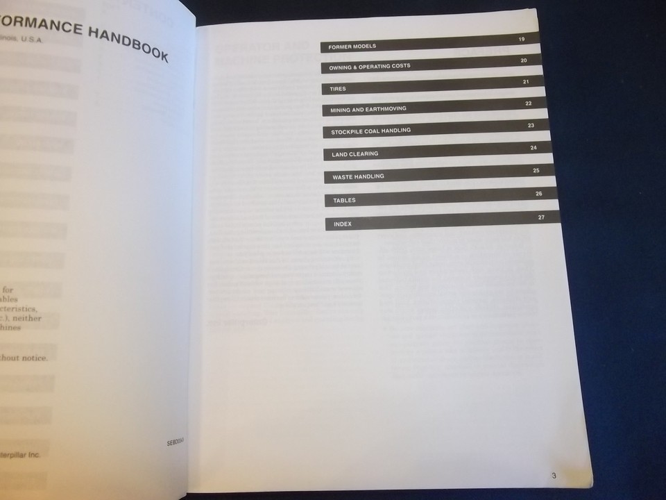 CAT CATERPILLAR PERFORMANCE HANDBOOK 33 BOOK MANUAL 2002 | eBay