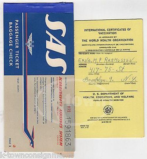 Scandinavian Airlines Vintage Graphic Advertising NY Flight Packet ...