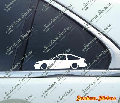 2x Lowered car stickers - for Toyota Corolla Levin AE86 (Hatch) JDM ...