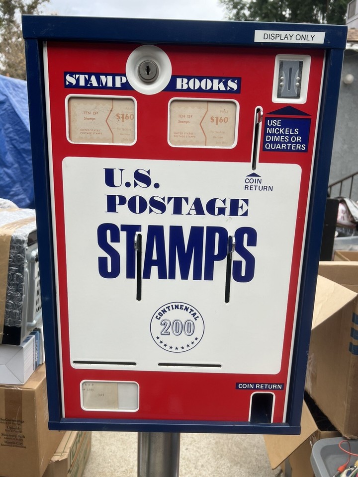 Vintage US Postage Stamp Vending Machine 3 Lever Coin Operated USPS on ...