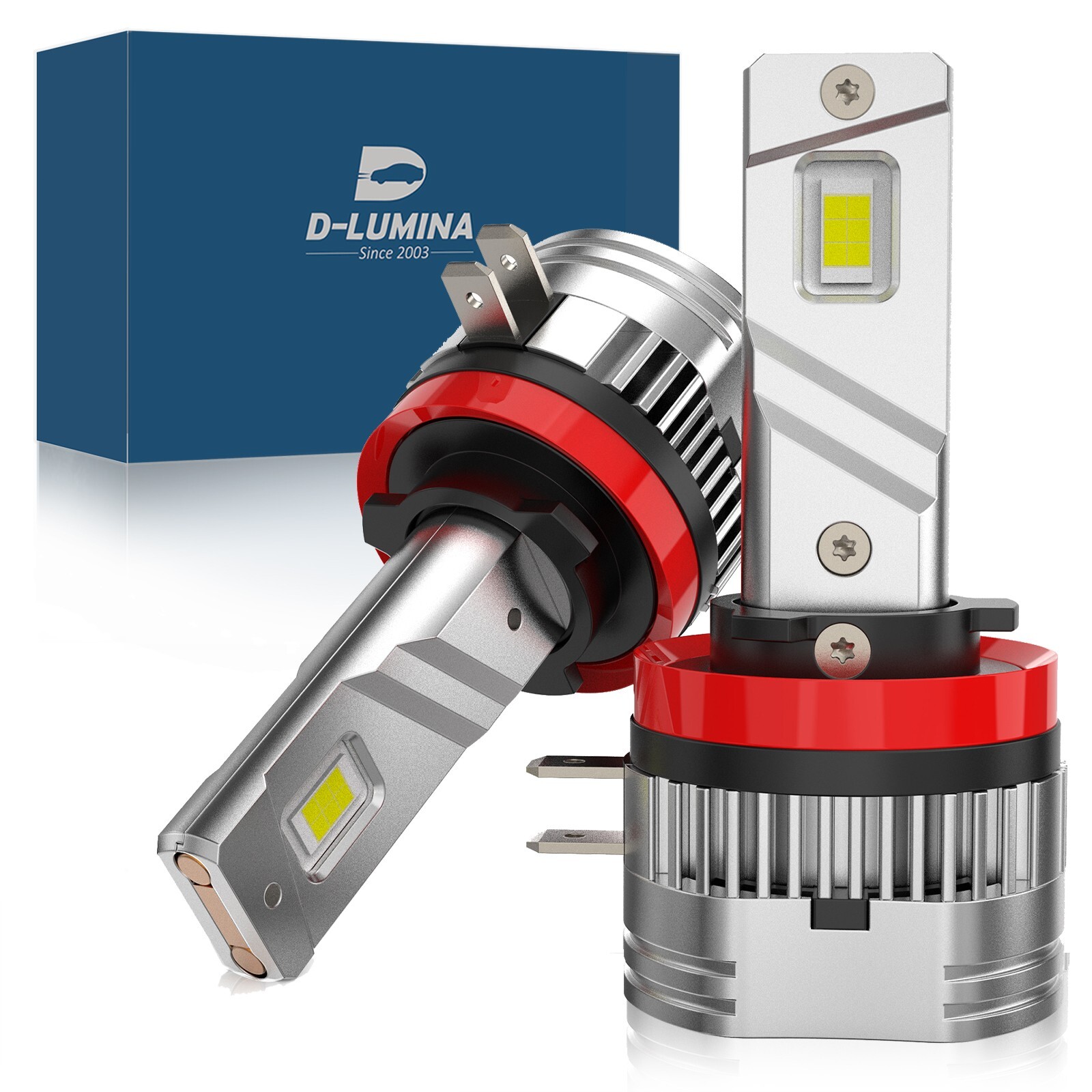 2pcs H11B LED Headlight+Fog Light Super Bright Bulbs Kit 6000K White ...