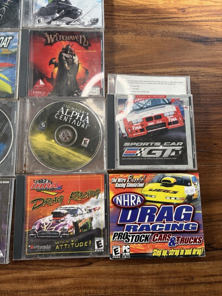 PC CD-ROM Vintage Old Game Collection Lot, 32 Computer Games - Racing ...
