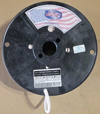 JSC 12/2 Speaker Wire CL3 White Audio Cable ~75ft UL Unshielded USA ...