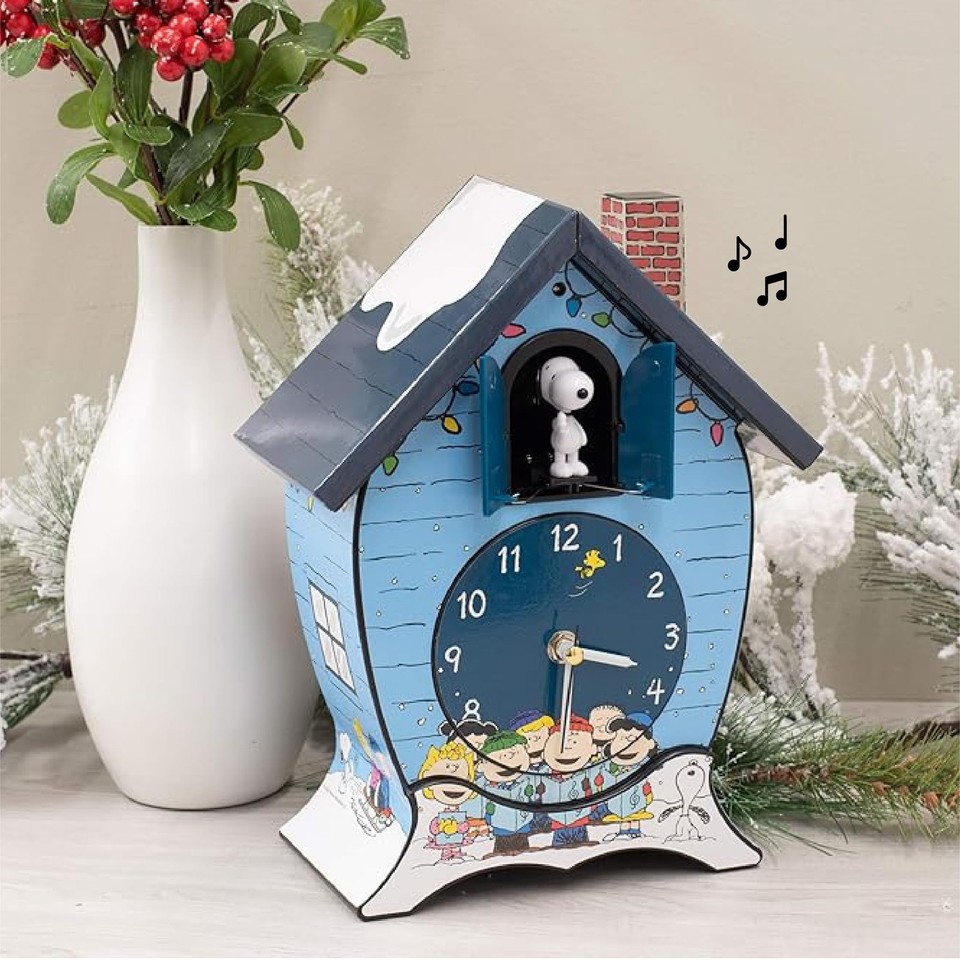 Mark Feldstein, Peanuts Gang Holiday Cuckoo Clock, ICY Blue, 17x9, Icy ...