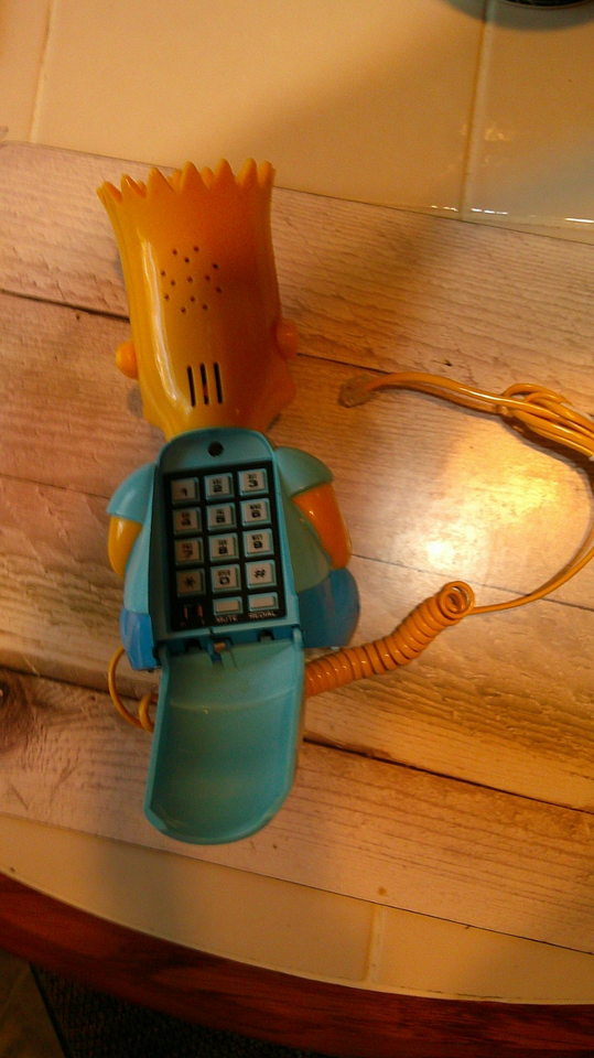 Vintage Bart Simpson Phone Corded Landline 1990 Fox Columbia Telephone ...