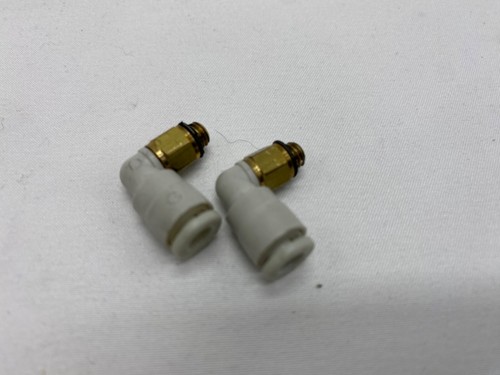 Bulk qty 2 piece lot, SMC push lock, pneumatic 90 deg 5/32” tube x 5mm ...