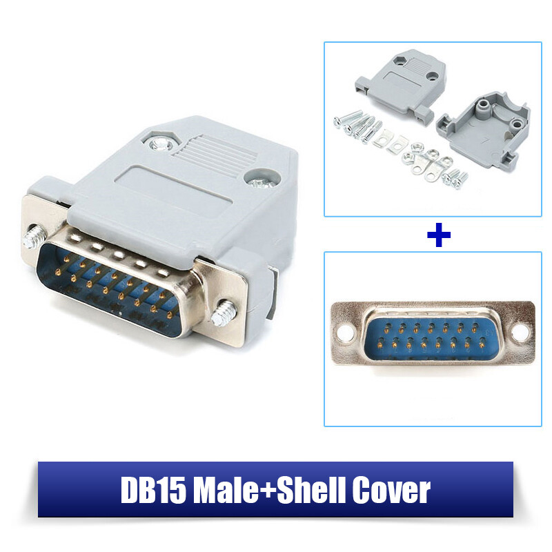 D-SUB DB15 Connector 2 Row Hole/pin Female Male Plug Port Socket ...