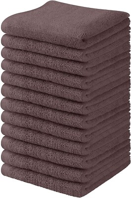 12 Pack Washcloth Towel Set 100% Cotton Super Soft Wash Cloths for Face ...