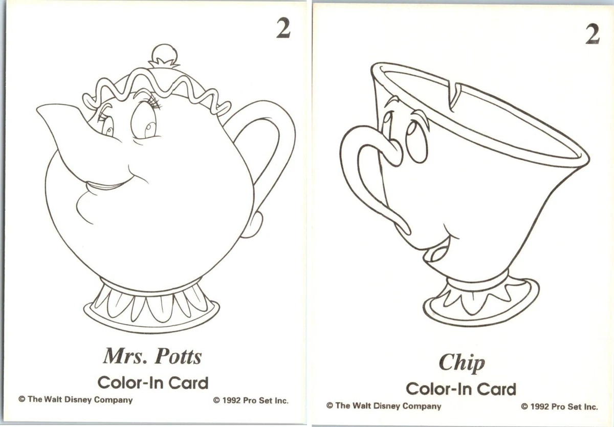 Chip And Mrs Potts Coloring Pages