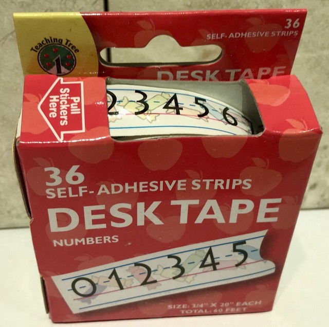 Self-Adhesive Desk Tape Writing Numbers Teachers Tree Learning School ...