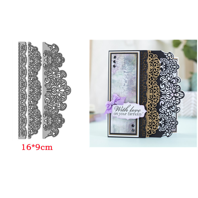 Flower Swirl Lace Edge Border Metal Cutting Dies Cuts Stencils Diy ...