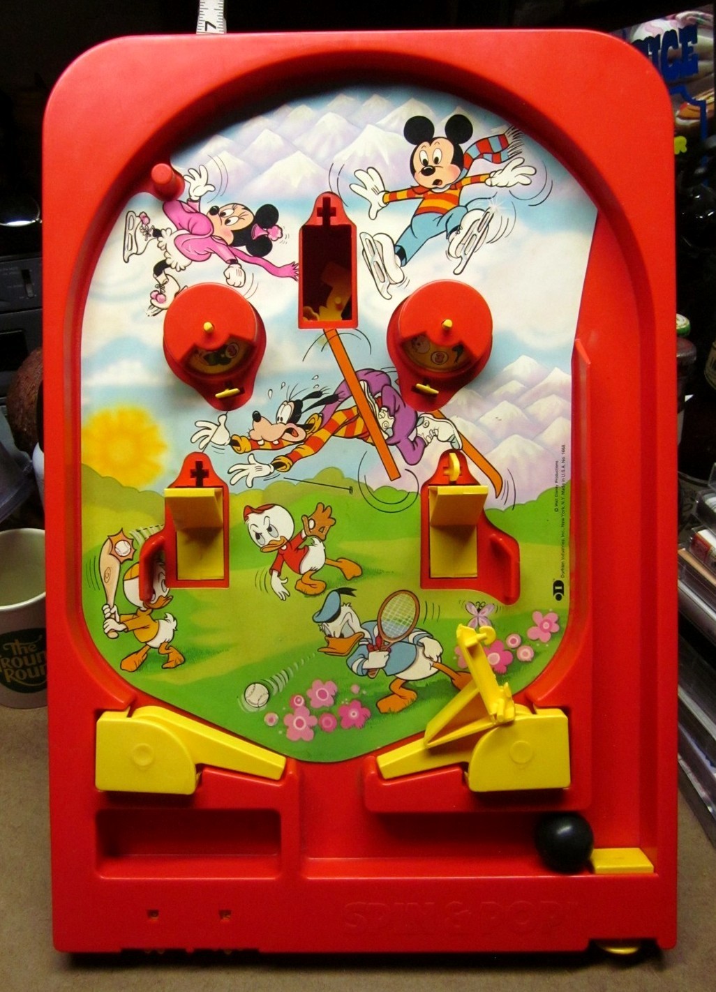 MICKEY MOUSE Spin Pop Pinball Game broken toy Disney w/ box 1978 beat ...
