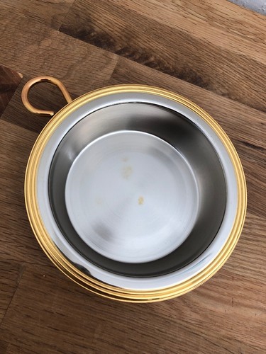 Metall Schale mit Griff Ornament echt vergoldet HOGRI DESIGN W.-Germany ...