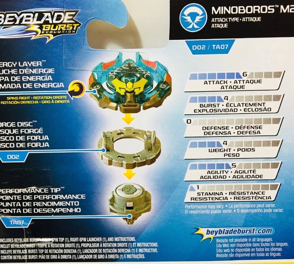 Beyblade Burst Evolution Mad Minoboros M2 Launcher Pack D02 Wave 7 ...