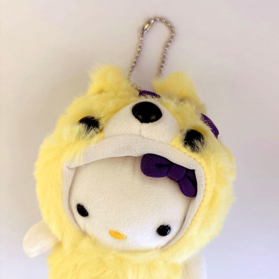 Sanrio Hello Kitty Fox Fluffy Plush Keychain Mascot Charm | eBay