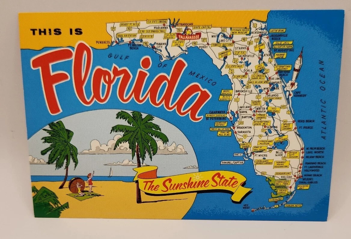 Florida Sunshine State Map