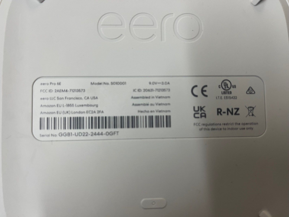 Eero Pro 6E AX5400 Tri-Band Gigabit Mesh System S010001 - White | eBay