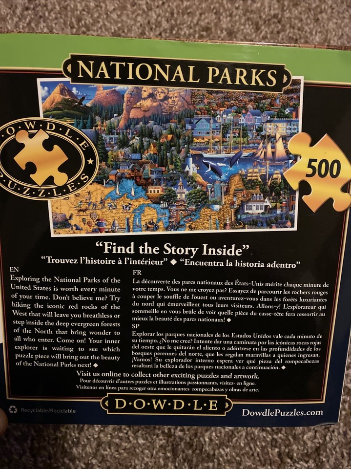 Dowdle Folk Art Puzzle "National Parks" By Eric Dowdle Artist / 500 ...