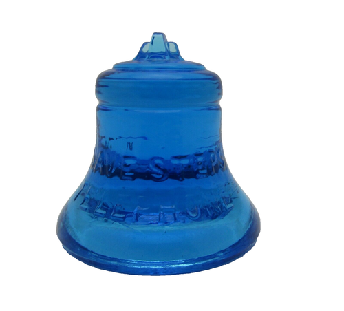 Unbranded Blue Glass Save Time Save Steps Telephone Bell Paperweight ...