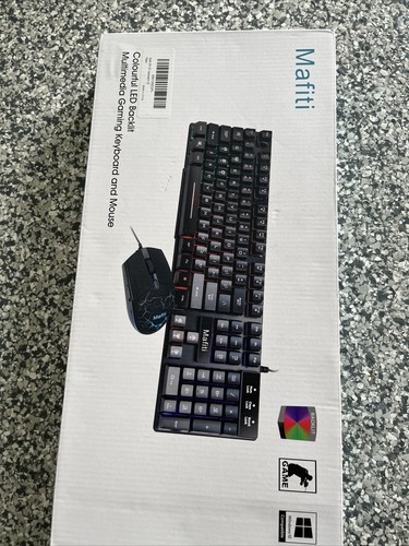 Mafiti Wired Gaming Keyboard and Mouse Combo RGB Backlit LED Keyboards ...