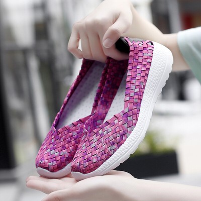 Women's Close Toe Flats Walking Shoes Comfor Slip On Lightweight ...