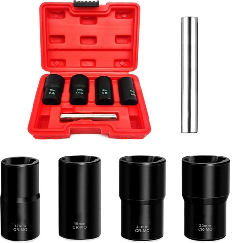 1/2''Drive Twist Socket Wheel Lock Nut Removal Extractor Tool Kits 17 ...