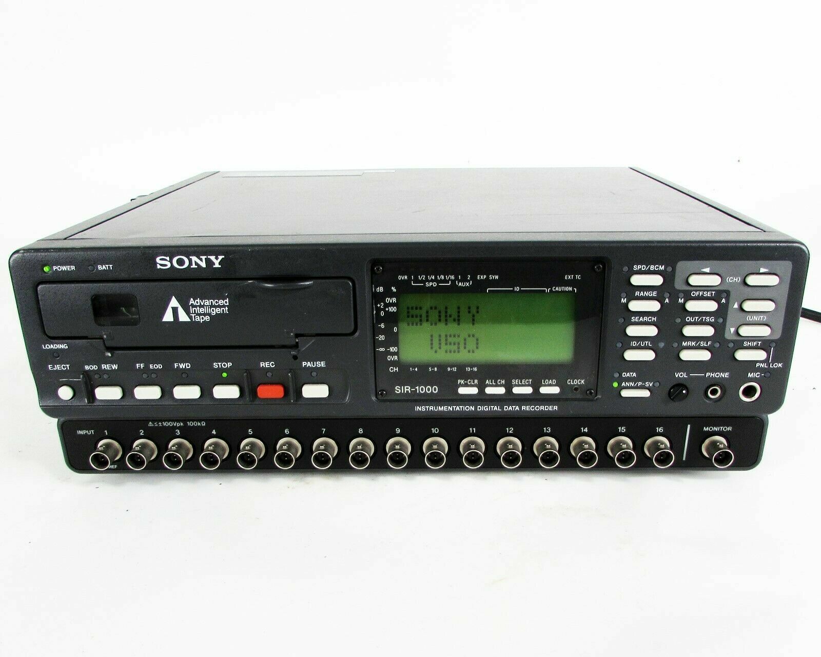 SONY SIR-1000 INSTRUMENTATION DIGITAL DATA AIT RECORDER 16 CHANNEL ...
