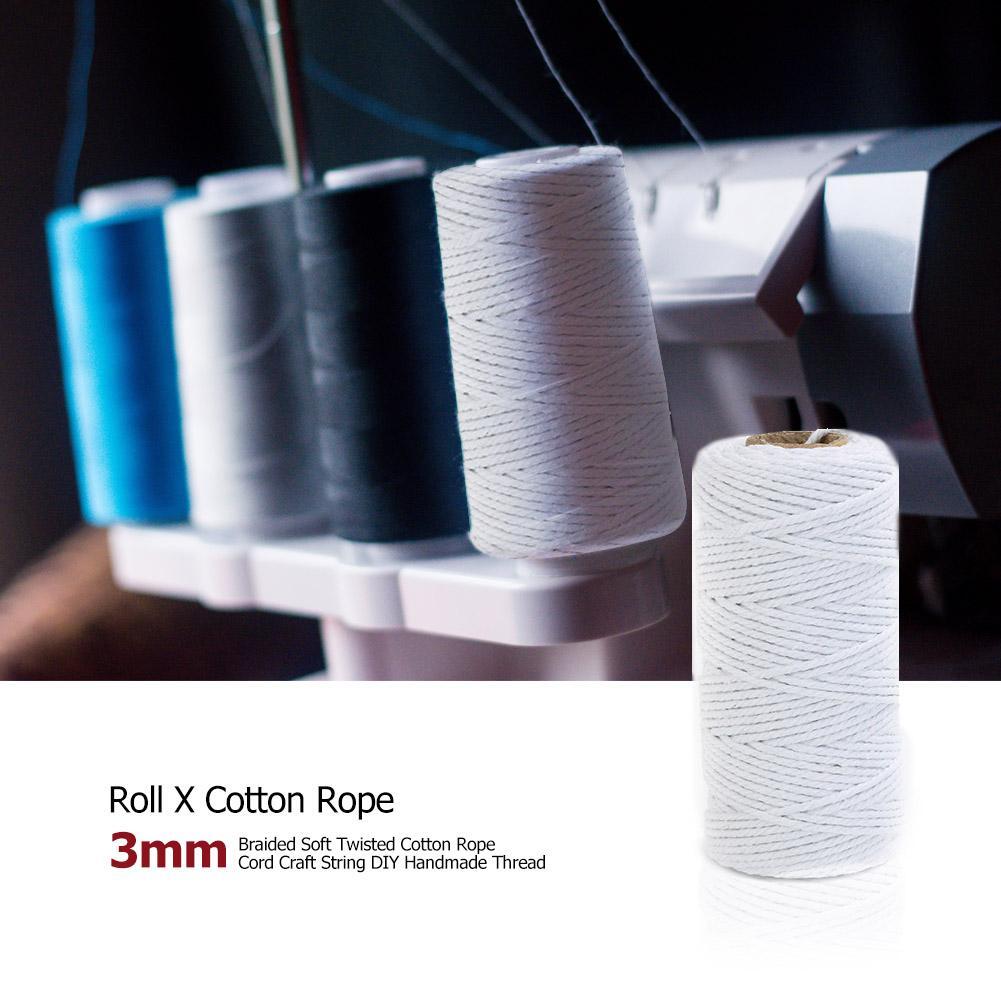 2mm Cotton Cord Braided Soft Cotton Rope Cord 100m Craft String for ...