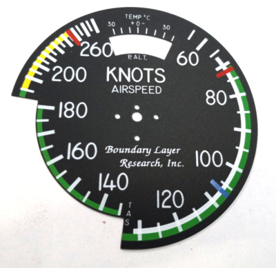 Boundary Layer Research Inc. Airspeed Indicator Face Plate | eBay