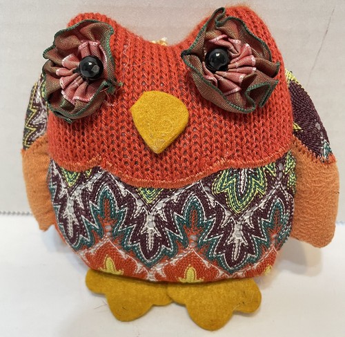 Vintage Handmade Mini Plush Owl Multi Fabric Multicolor 4.5 inches | eBay