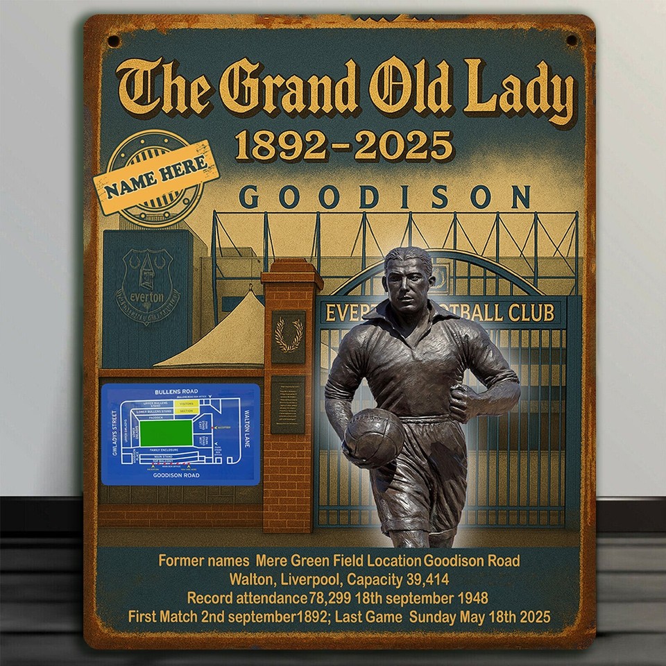 Personalised Everton Goodison Park Football Bar Sign Home Pub Metal ...