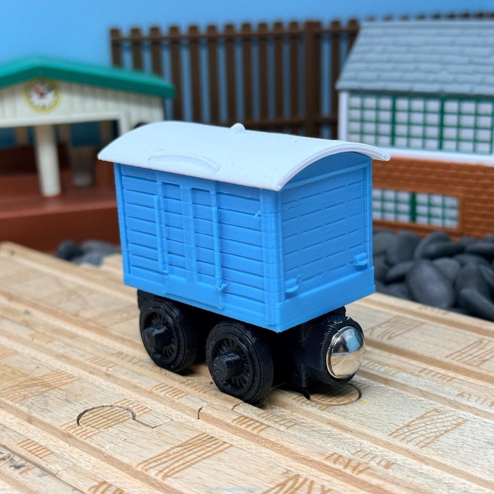 Wooden Railway Narrow Gauge Blue Box Van Trains Custom Made for Thomas ...
