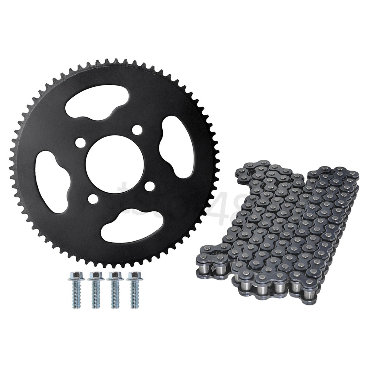 219H Chain 112 Links 70T Rear Sprocket 48mm For Racing Go Kart ATV Quad ...